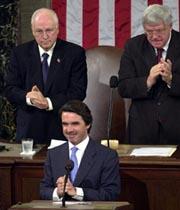 Aznar dice en el Capitolio que «nuestro vínculo es la libertad»